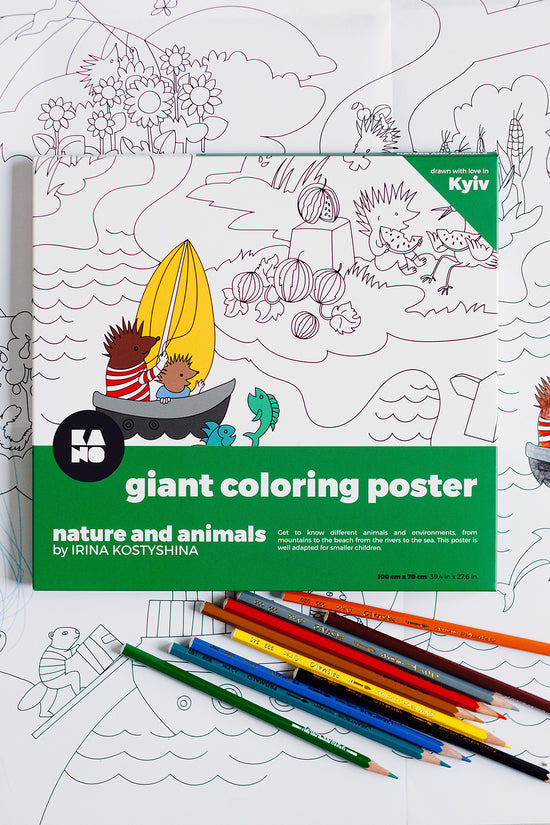 XXL Nature and animal coloring poster by Irina Kostyshina – KANO EDITIONS